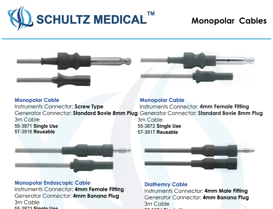 Monopolar Cables - Shultz Medical